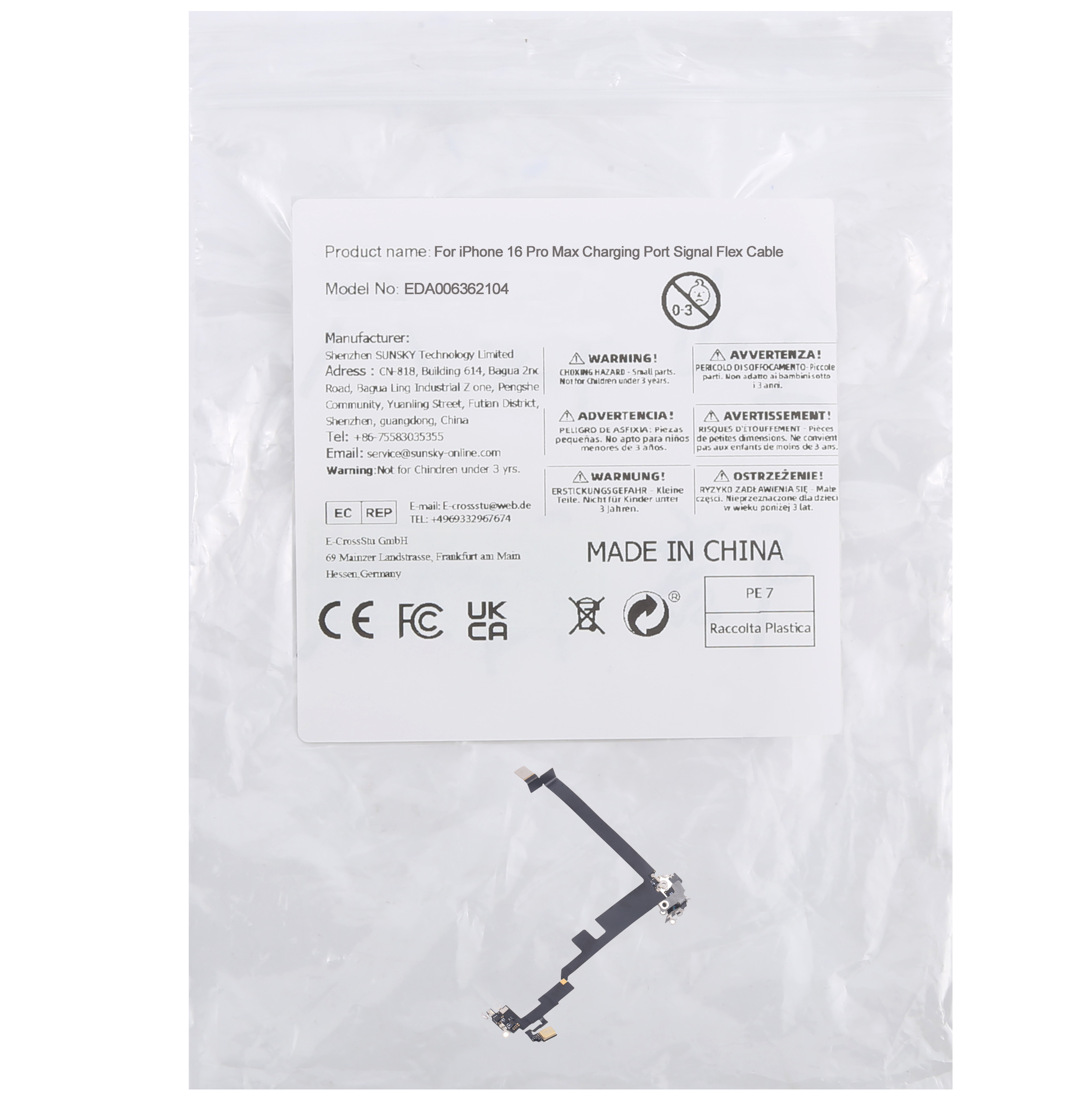 For iPhone 16 Pro Max Charging Port Signal Flex Cable