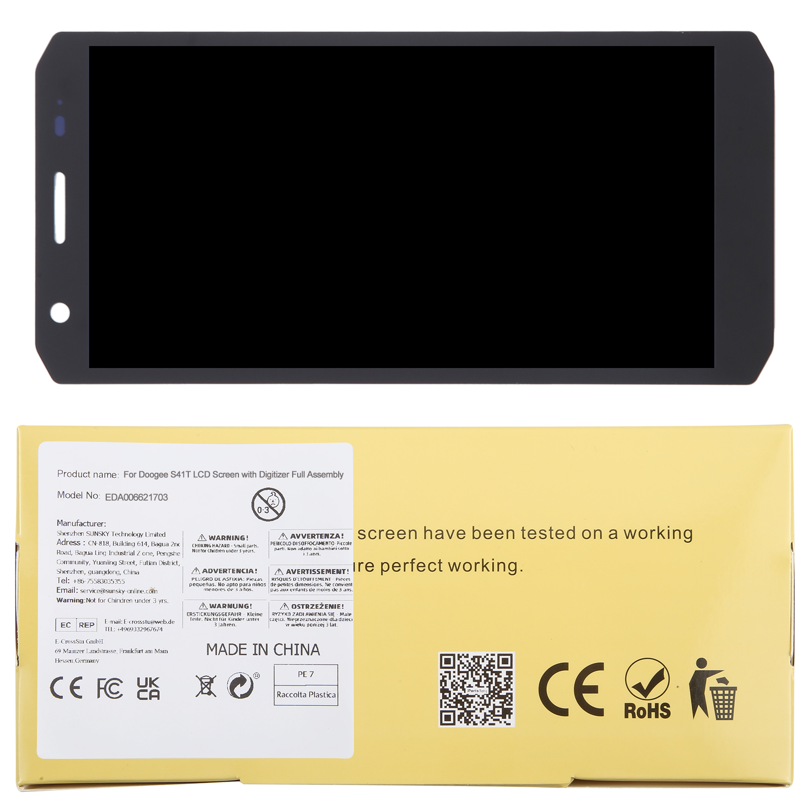 For Doogee U10 LCD Screen with Digitizer Full Assembly