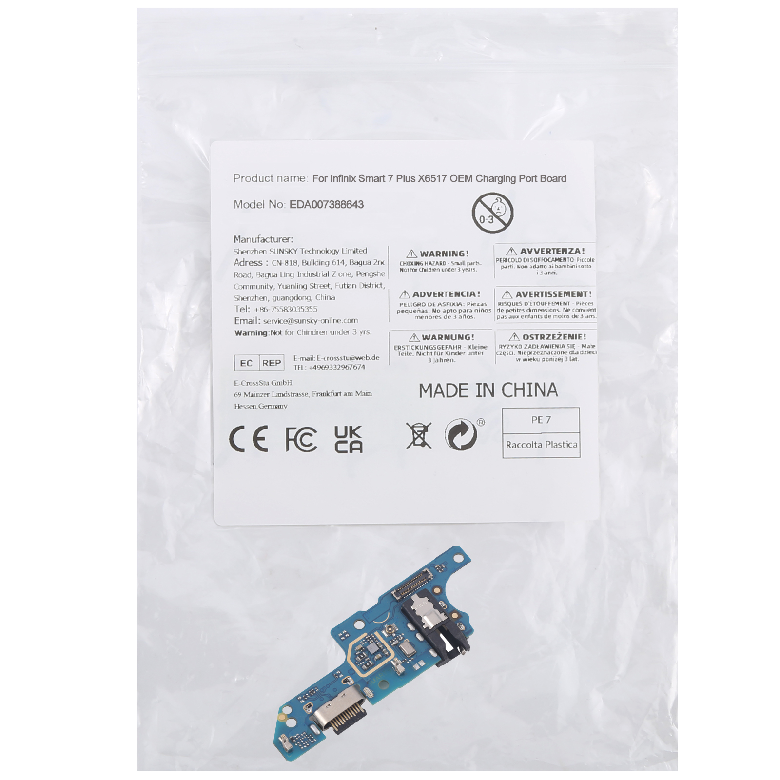 For Infinix Note 40 5G X6852 OEM Charging Port Board
